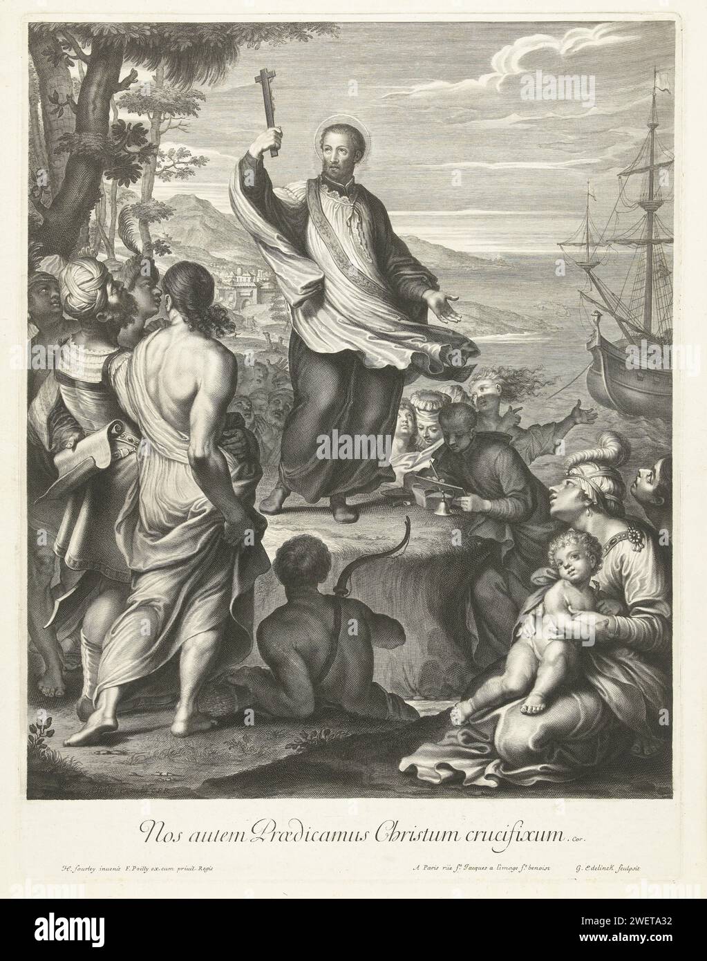 Holy Franciscus Xaverius, Gerard Edelinck, After Jerome Sourley, 1666 ...