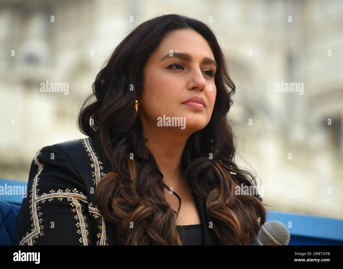 Kolkata, West Bengal, India. 26th Jan, 2024. Bollywood actress Huma ...