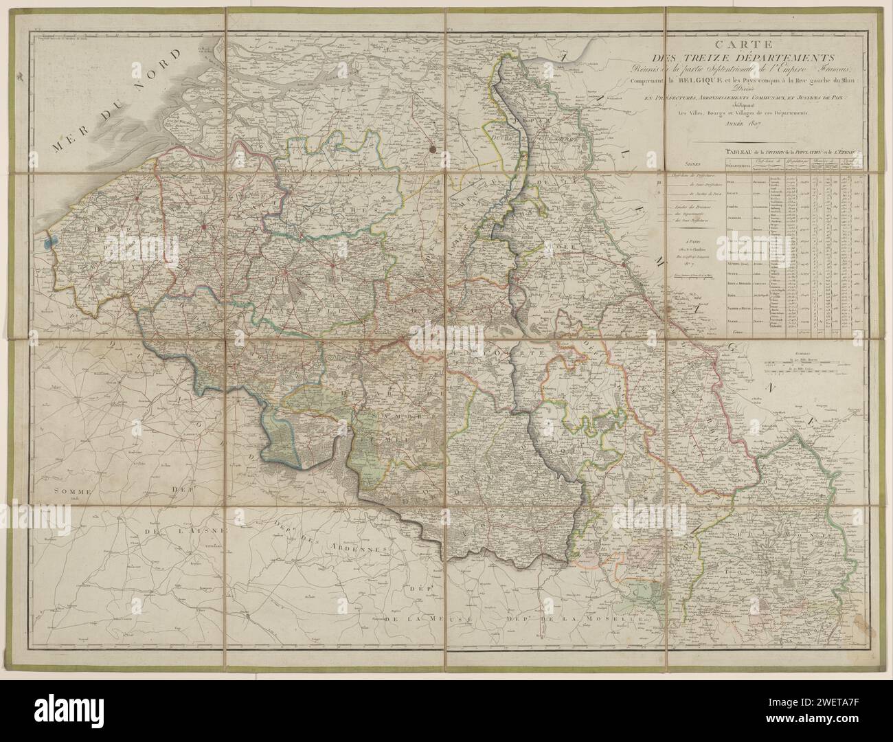 Map of the Southern Netherlands and Northern France, Anonymous, 1807 ...