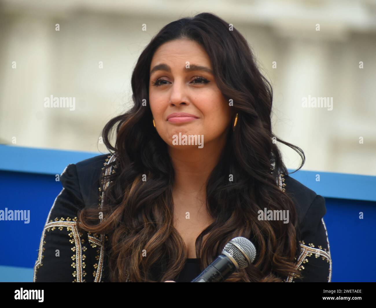 Kolkata, West Bengal, India. 26th Jan, 2024. Bollywood actress Huma ...