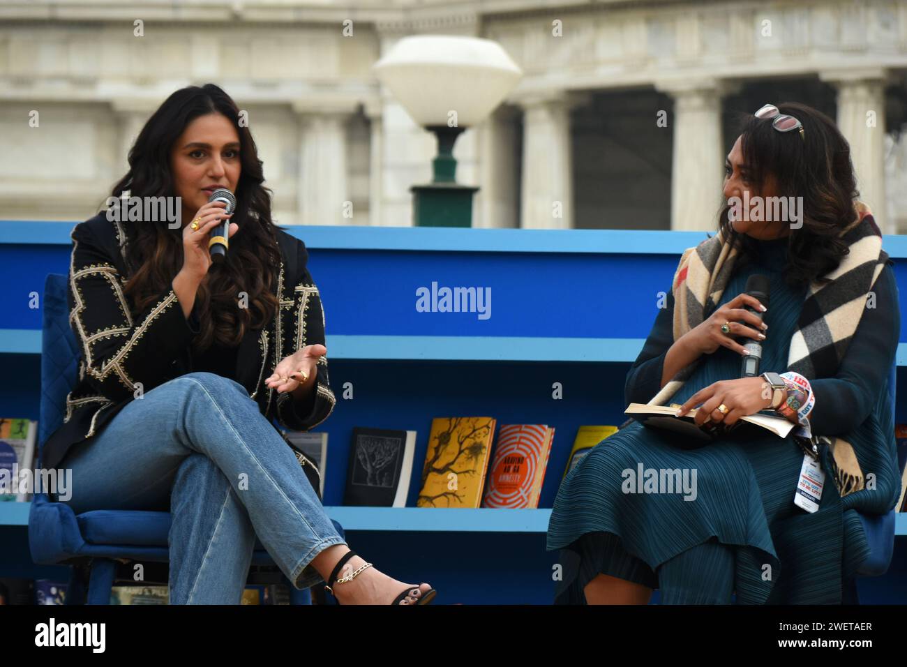 Kolkata, West Bengal, India. 26th Jan, 2024. Bollywood actress Huma ...