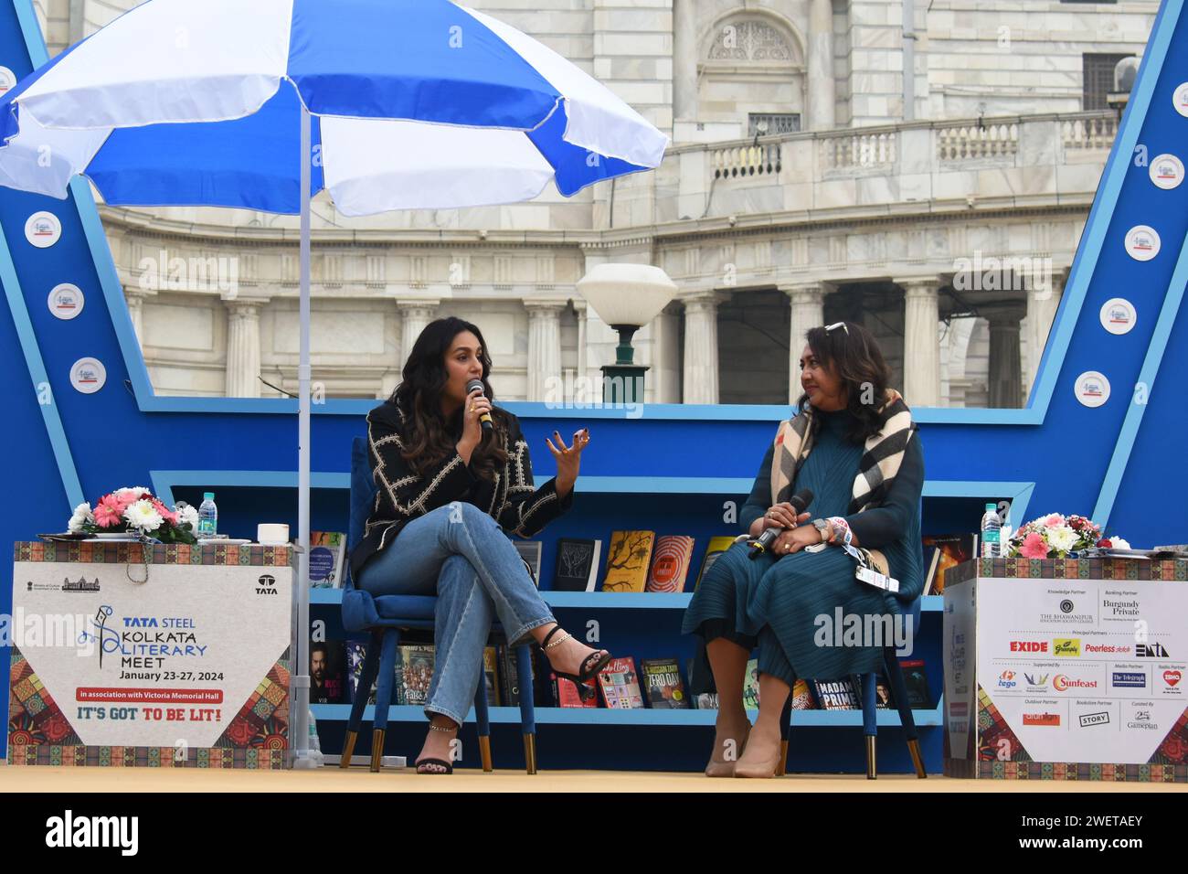 Kolkata, West Bengal, India. 26th Jan, 2024. Bollywood actress Huma ...