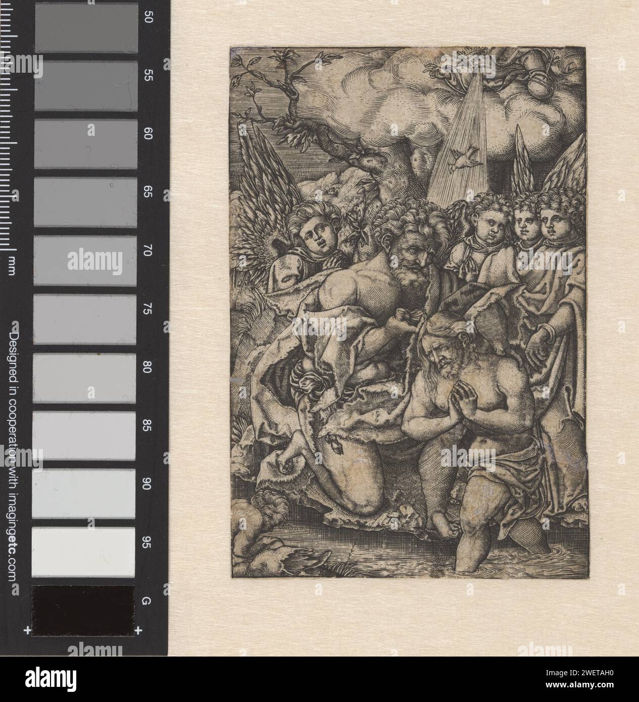 Baptism of Christ, Monogram Ac (16th century), c. 1520 - c. 1555 print Christ, standing in the ...