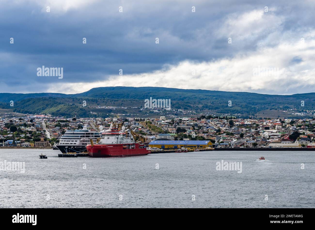 British polar research ship RRS Sir David Attenborough docked on the ...