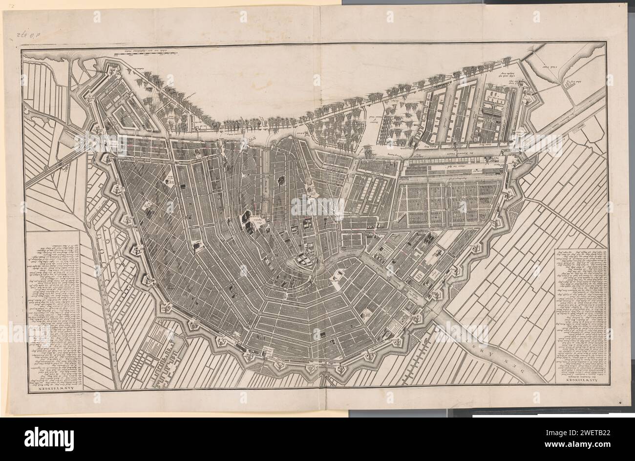 Map of Amsterdam, Anonymous, 1811 - 1813 print paper etching / engraving maps of cities ...