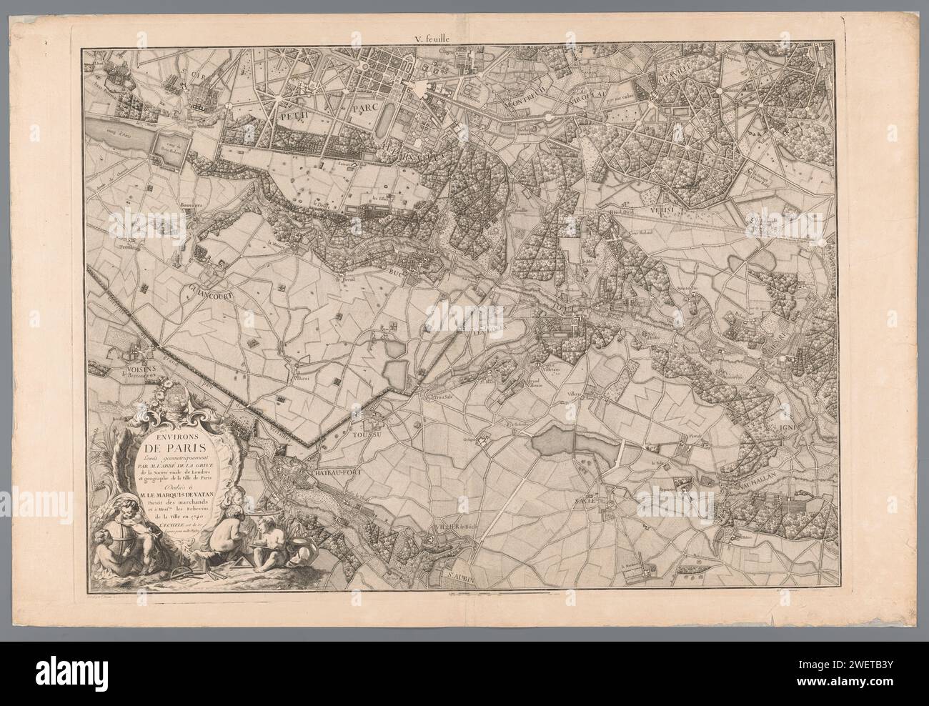 Map of the surroundings of Châteaufort and Versailles, Pierre François ...