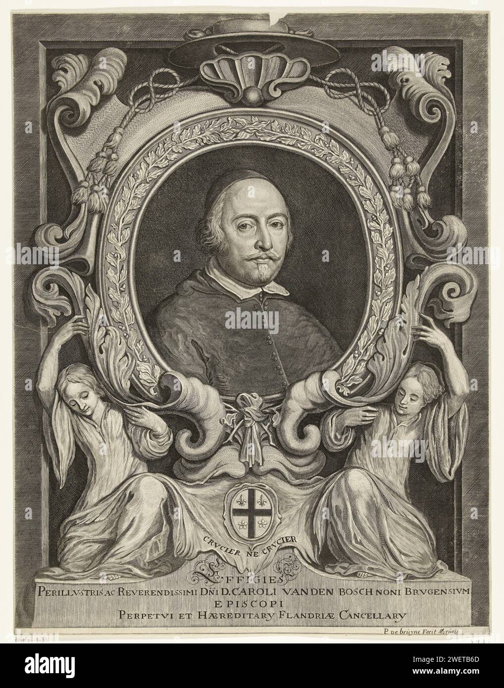 Portrait of Karel van den Bosch, bishop of Bruges, Pieter de Brune ...