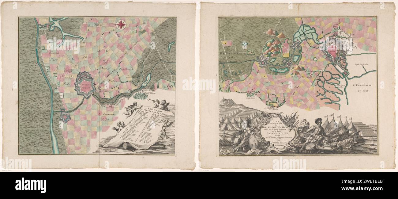 Map of the siege of Bergen op Zoom, 1747 (consisting of two parts ...