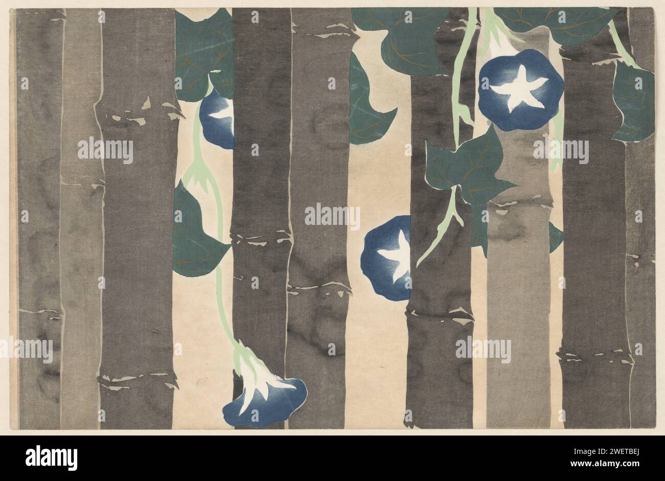 BLAUWE WINDE, KAMISAKA, 1909 print Blue winding for a bamboo gate paper ...