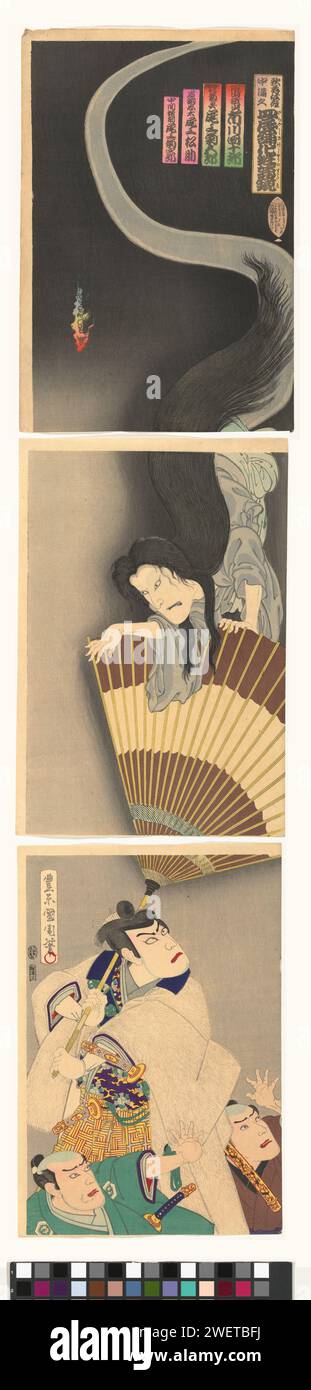 Samurai Aoyama and the Spook Okiku., 1892 print Scene from the play ...