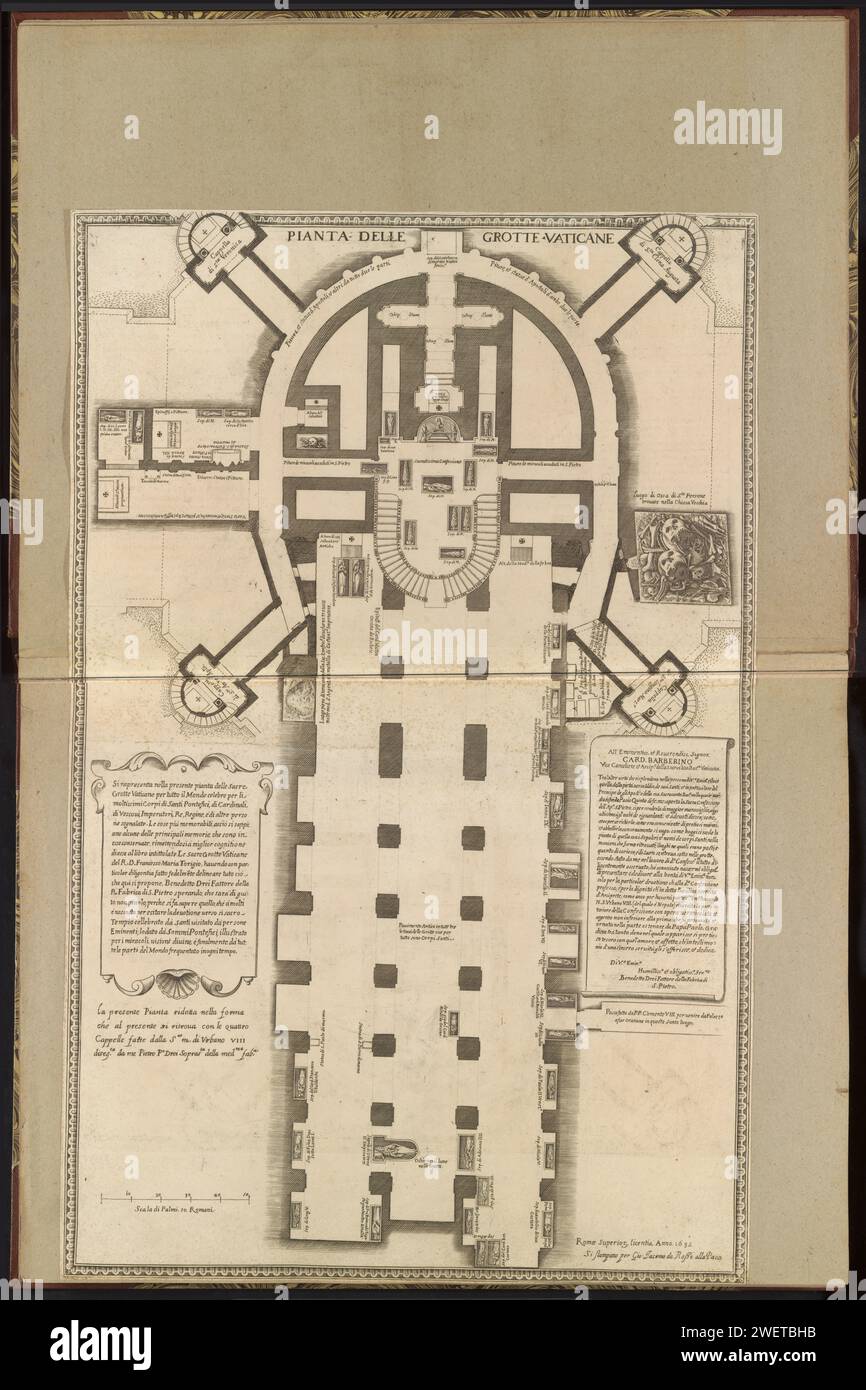 Map of the crypt under the St. Peter's Basilica in Vatican City ...