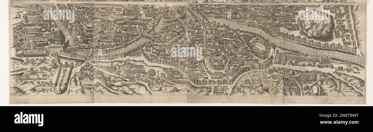 Map of Rome at the time of Emperor Augustus (bottom leaf), Jacob Bos ...