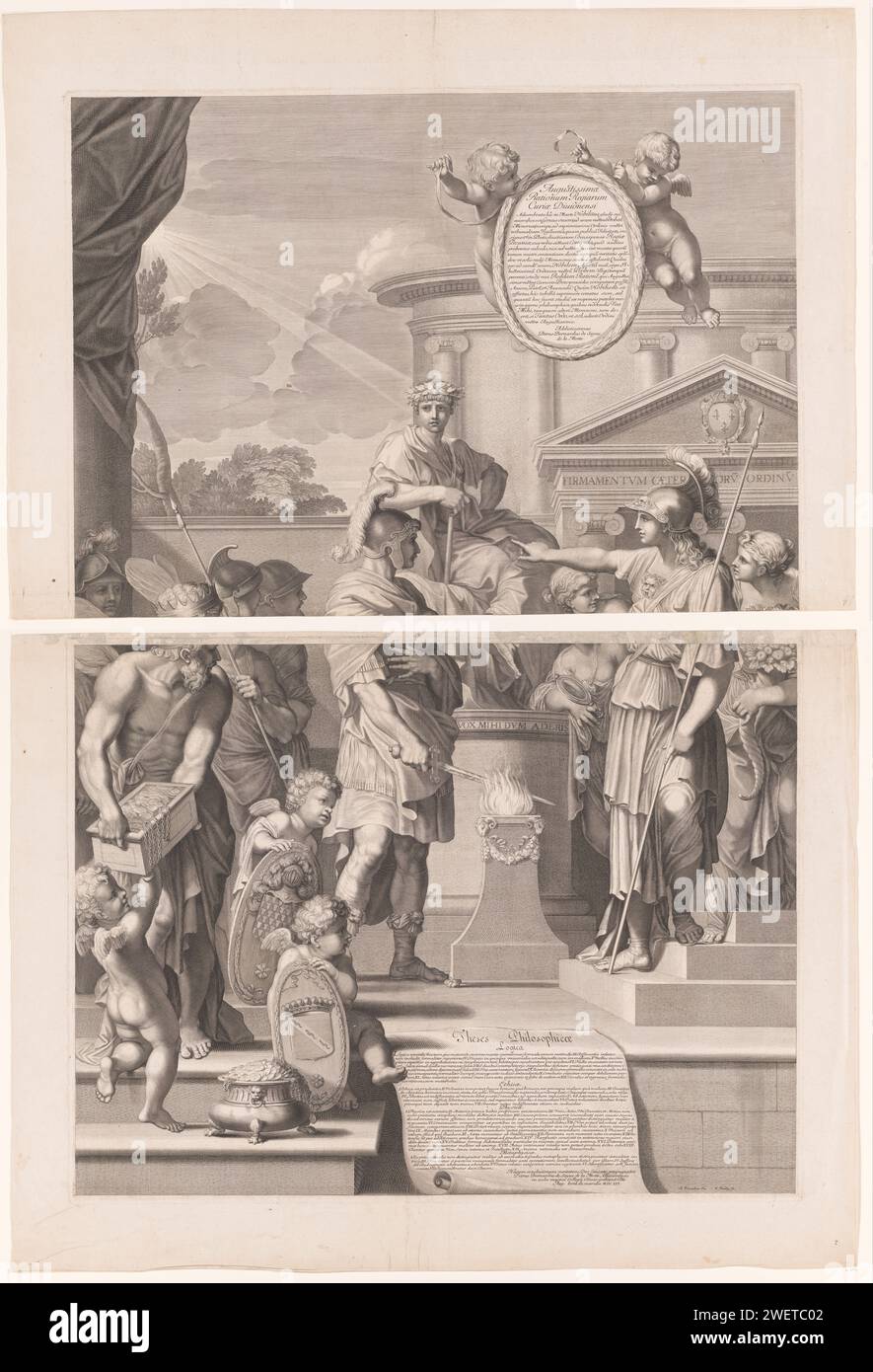 Mars puts his sword in the flames for a temple, François de Poilly (I ...