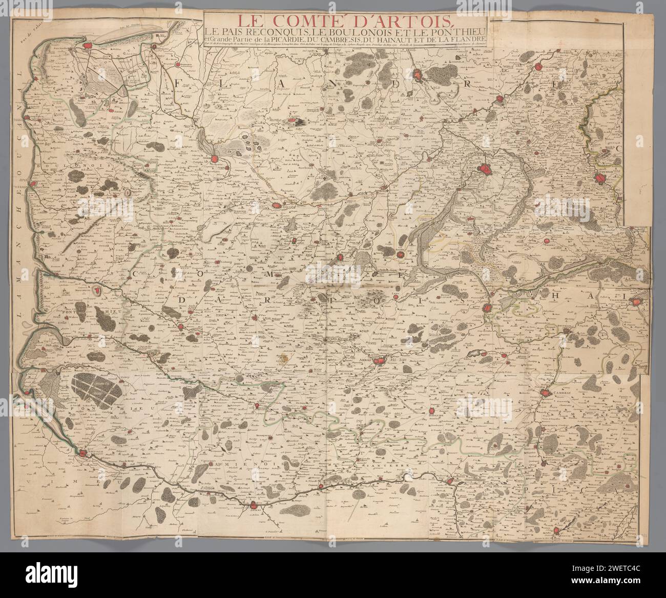 Map of the Graafschap Artesia, Anonymous, 1710 print paper etching maps ...