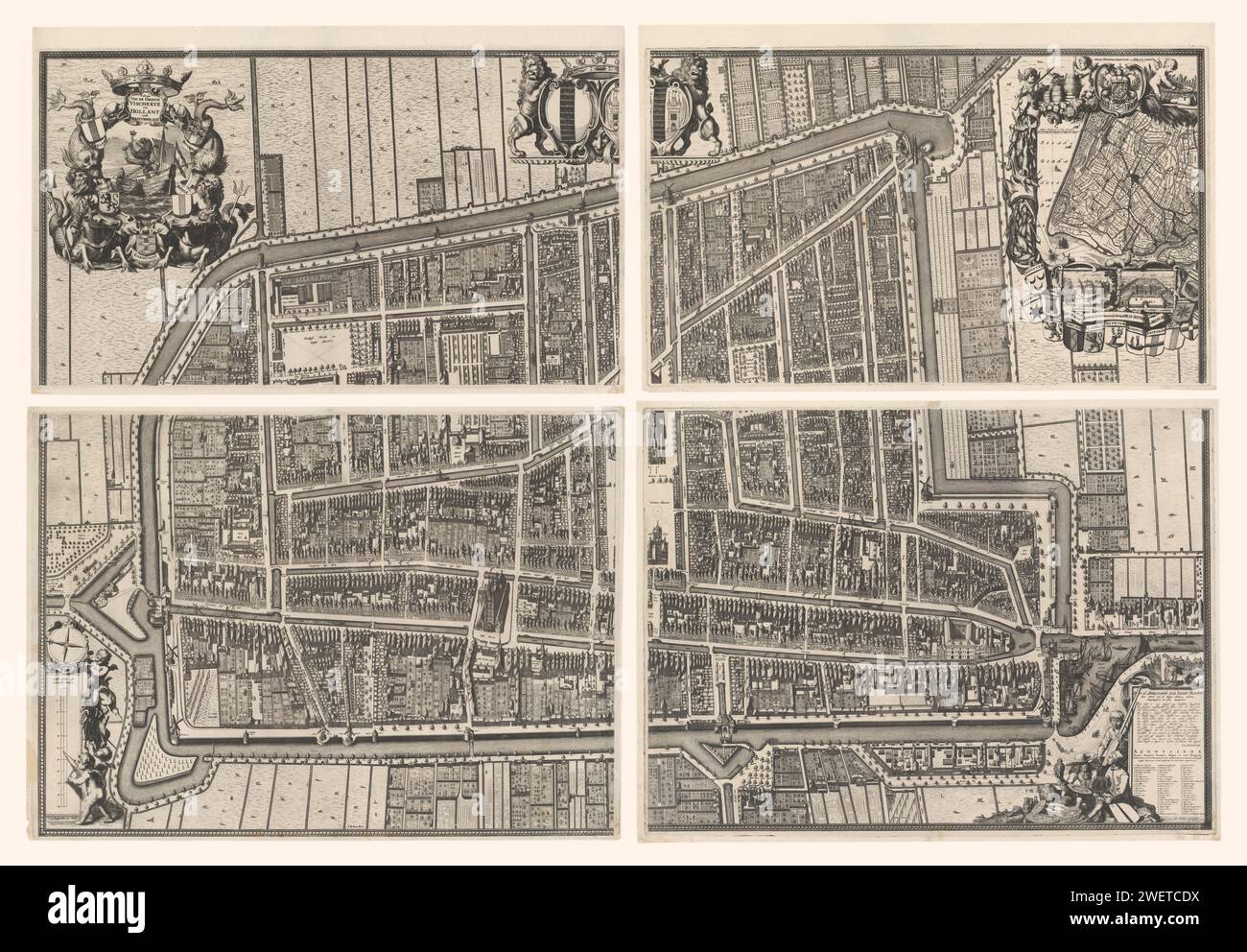 Map of the Delft Figurative map, consisting of four parts, Johannes de ...