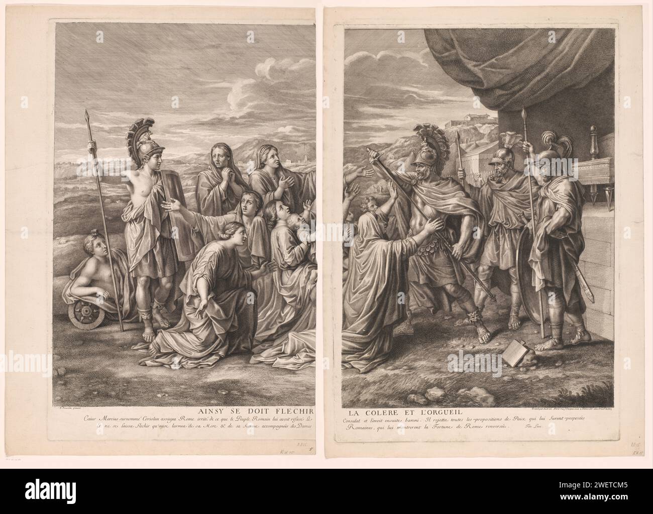 Volumnia with her sons for Coriolanus, Gérard Audran, After Nicolas ...