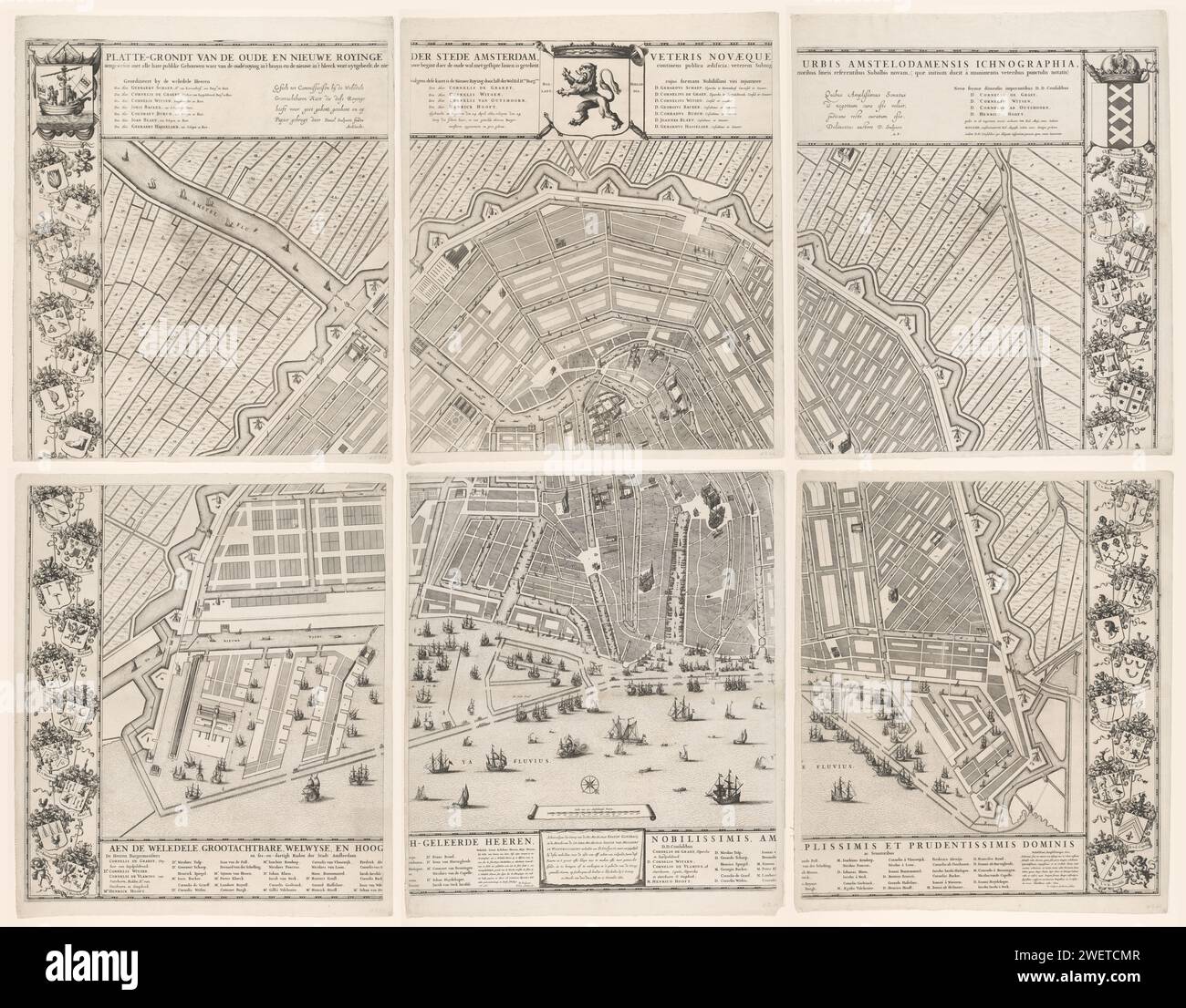 Map of Amsterdam with the design and implementation of the fourth explanation, consisting of six ...