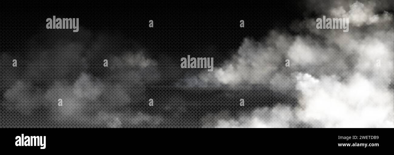 White smoke cloud with overlay effect on transparent background ...