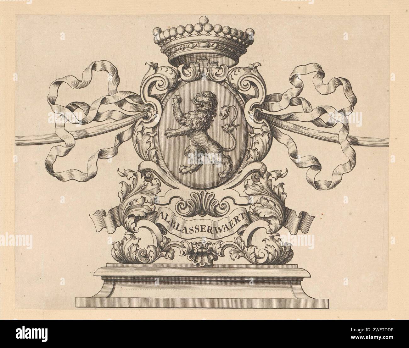 Rand of arms of a map of the Alblasserwaard and the Vijfheerenlanden ...