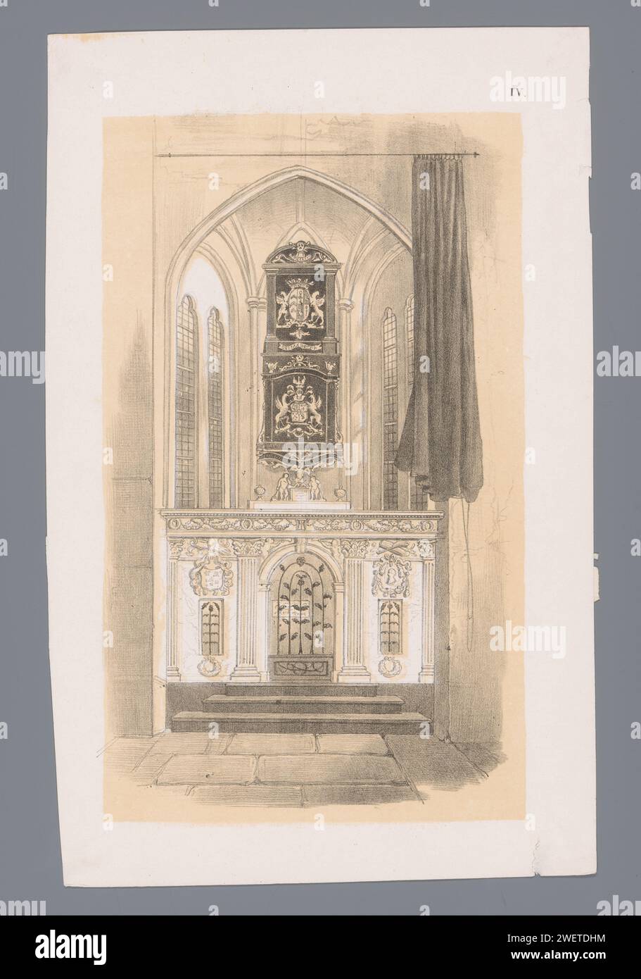 Burial monument for Cornelis de Graeff in the Oude Kerk in Amsterdam, Anonymous, c. 1850 - c ...
