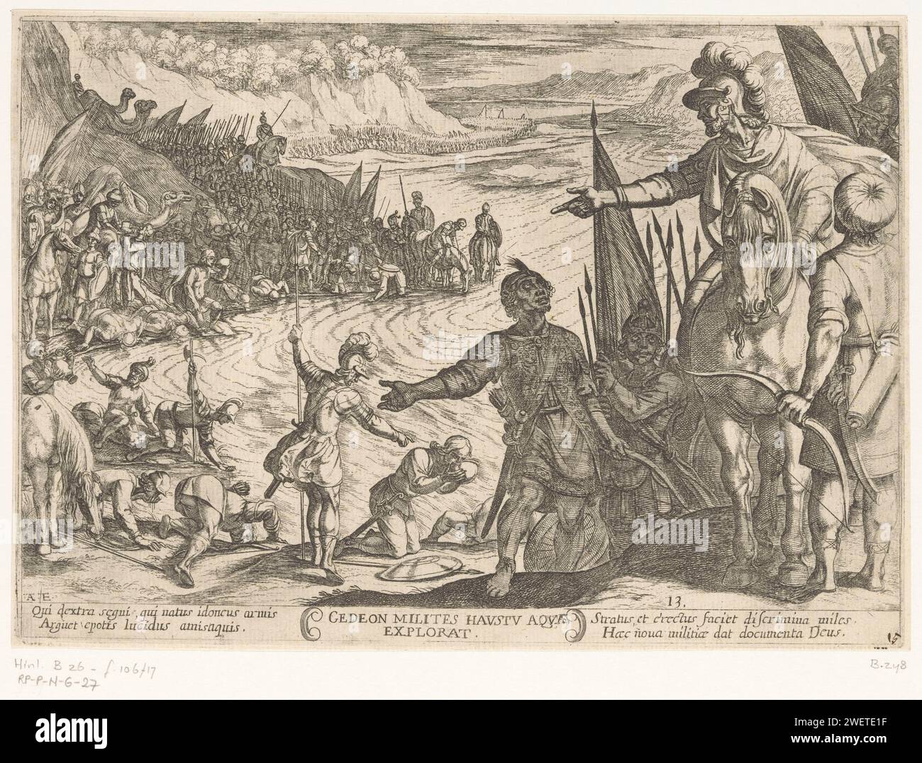 Gideon chooses his soldiers, Antonio Tempesta, 1613 print Gideon is on ...