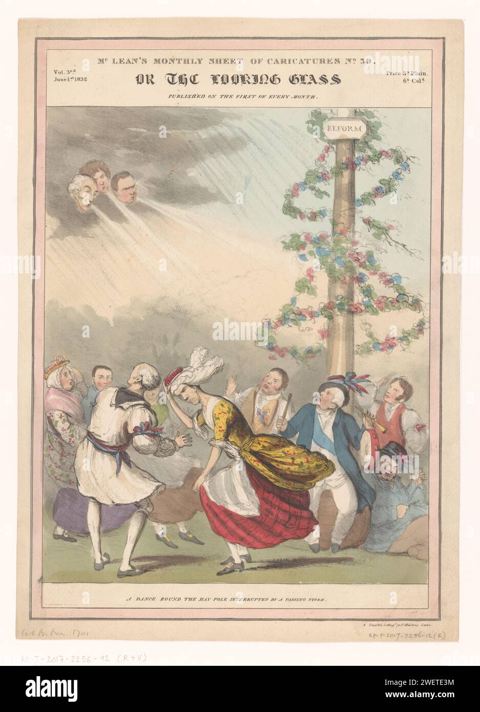 Dancing around the May tree disturbed, 1832, Robert Seymour, 1832 print ...