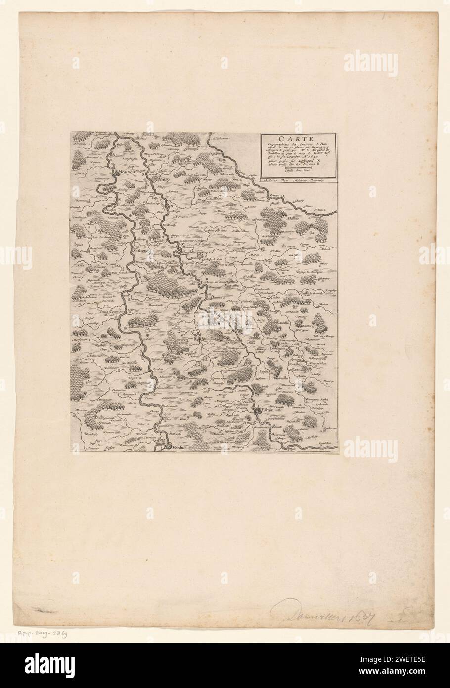 Map VANNITI, Melchior Tavernier, 1637 print paper etching maps of ...
