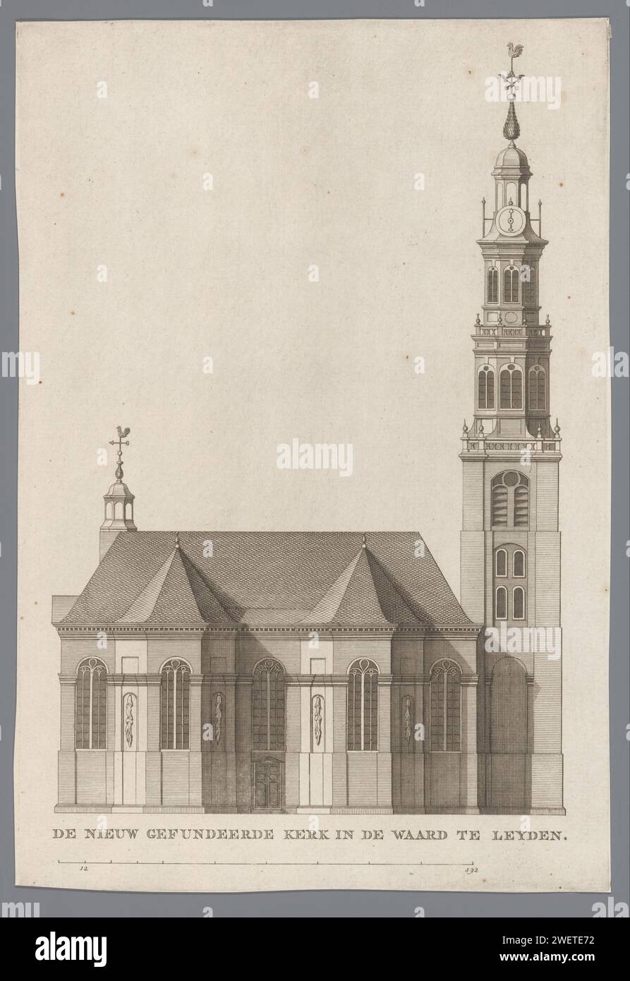 View of the newly founded church, nowadays the Waardkerk, at the ...