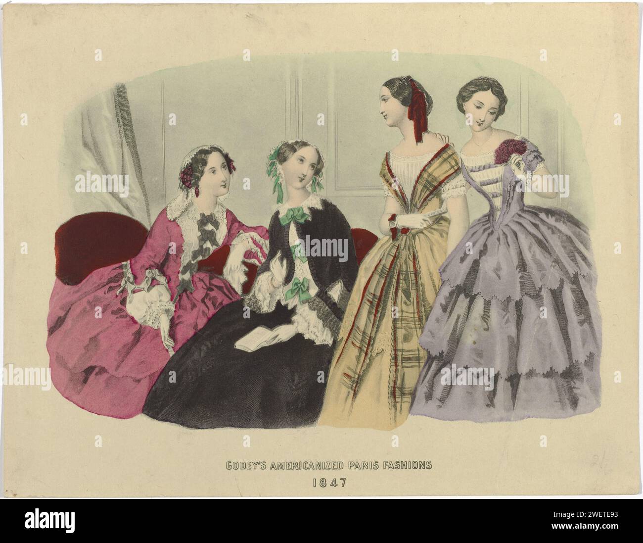 Godey's Ladies Book 1847 : Godey's Americanized Paris Fashions, 1847 ...