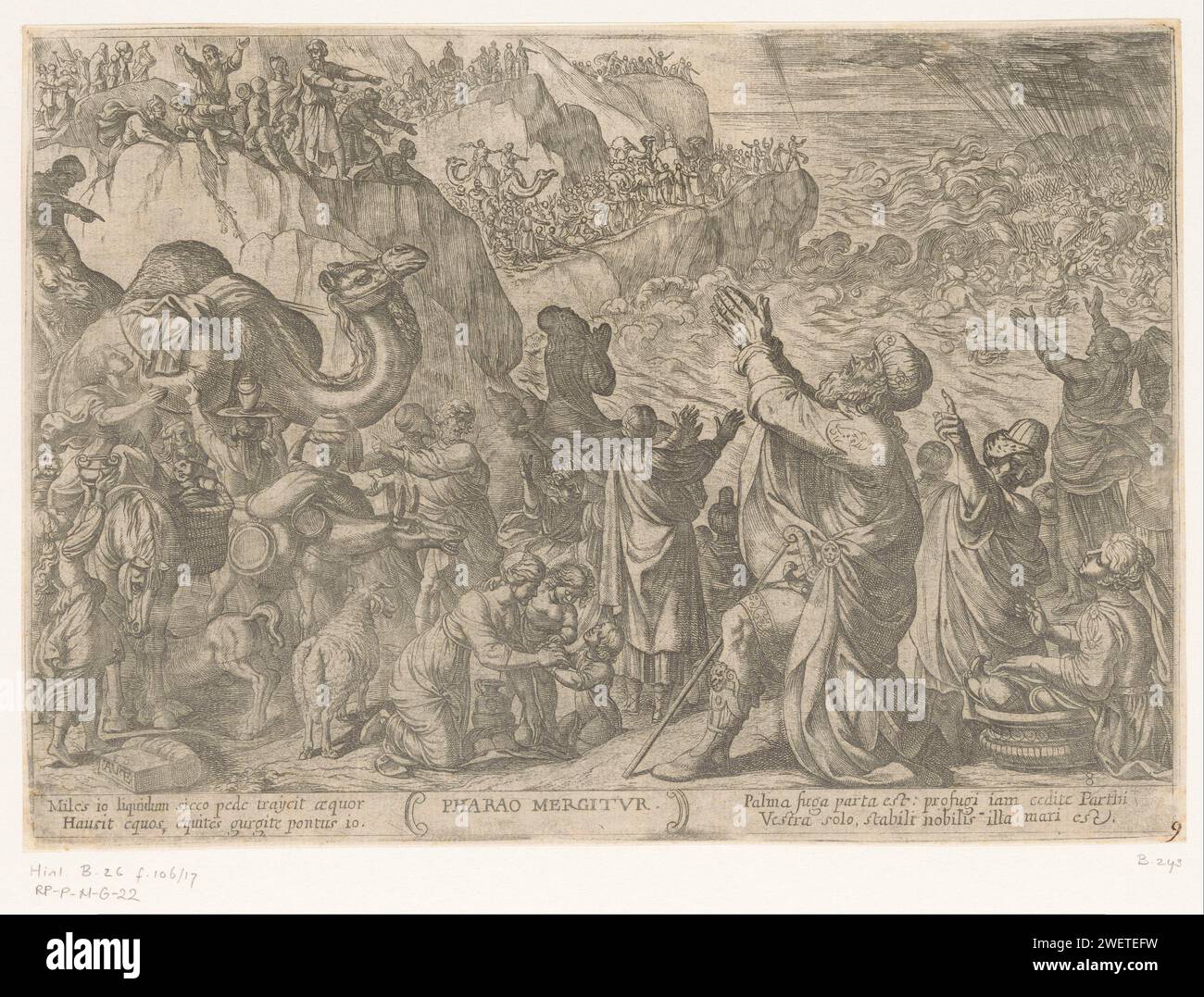 The Egyptians drown in the Schelfzee, Antonio Tempesta, 1613 print ...