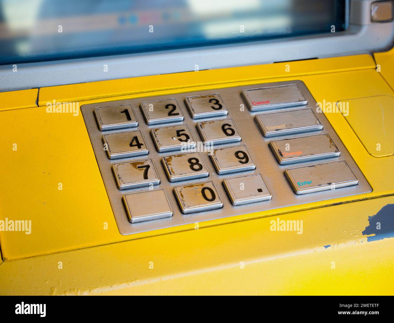 atm keypad old and dirty Stock Photo - Alamy