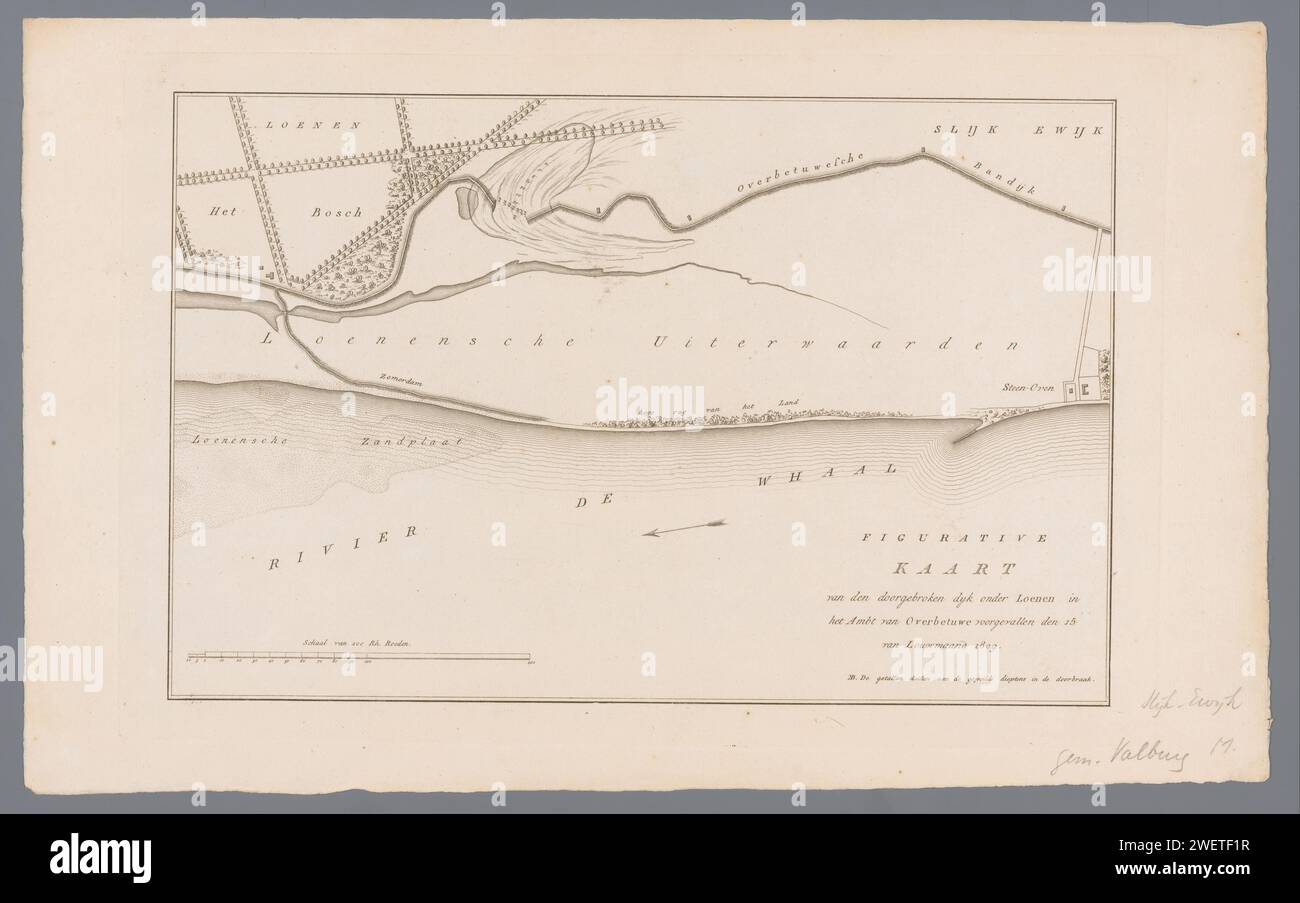 Map of Dijkbrraak under Loenen, 1809, Anonymous, 1809 print ...