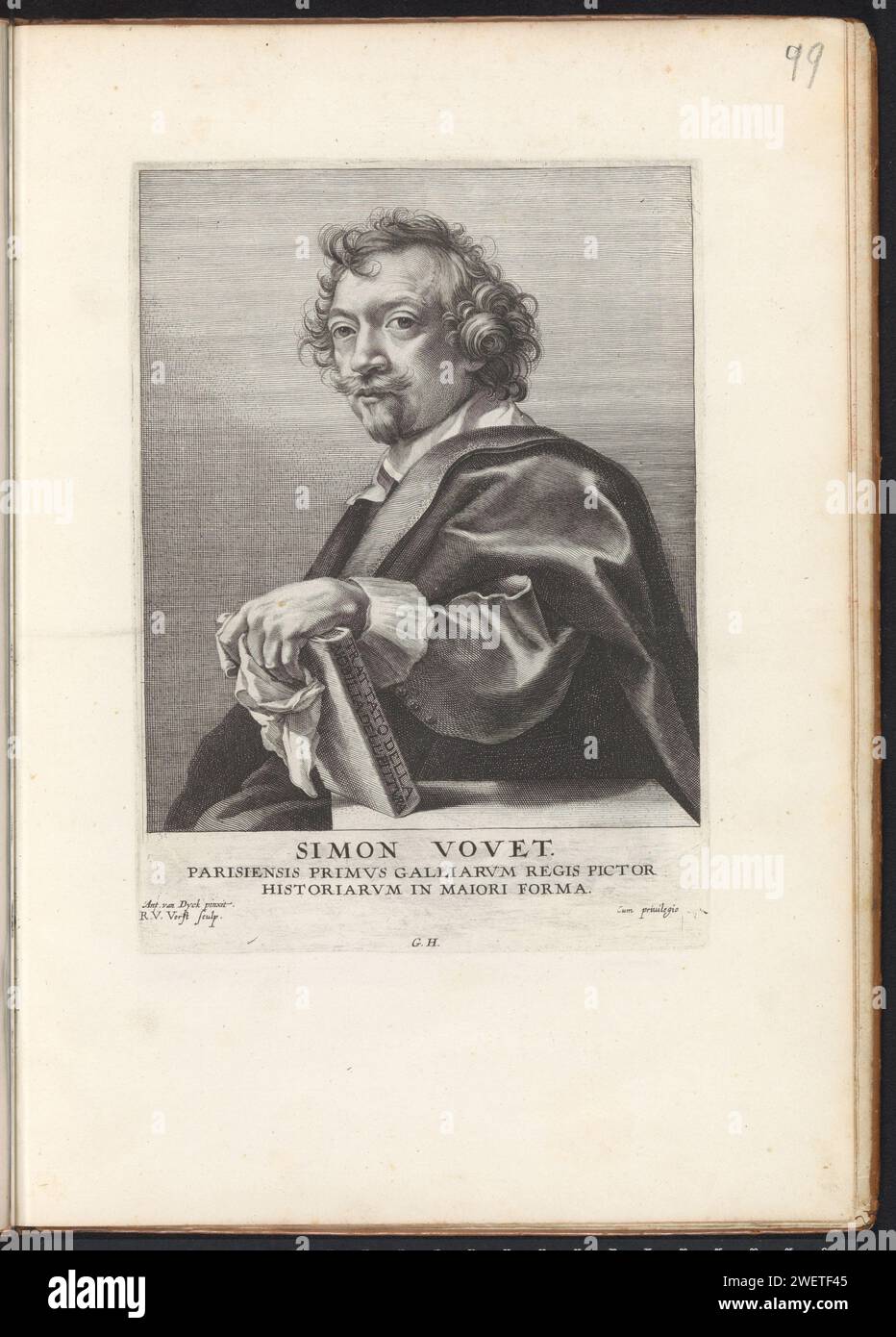 Portrait of the artist Simon Vouet, 1645 - 1646 print Portrait of the ...