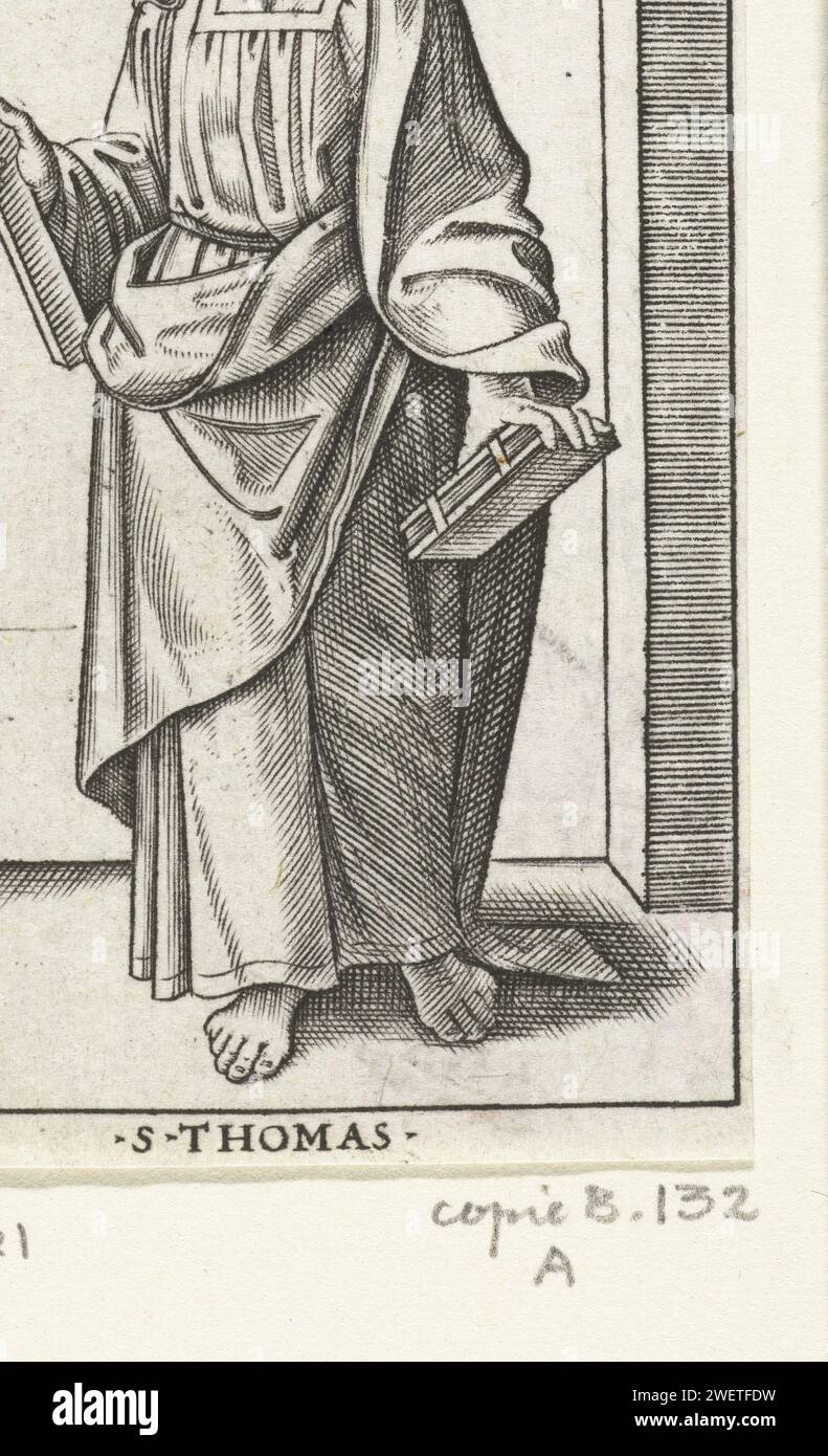 Apostle Tomas with Winkelhaak, Anonymous, After Marcantonio Raimondi ...