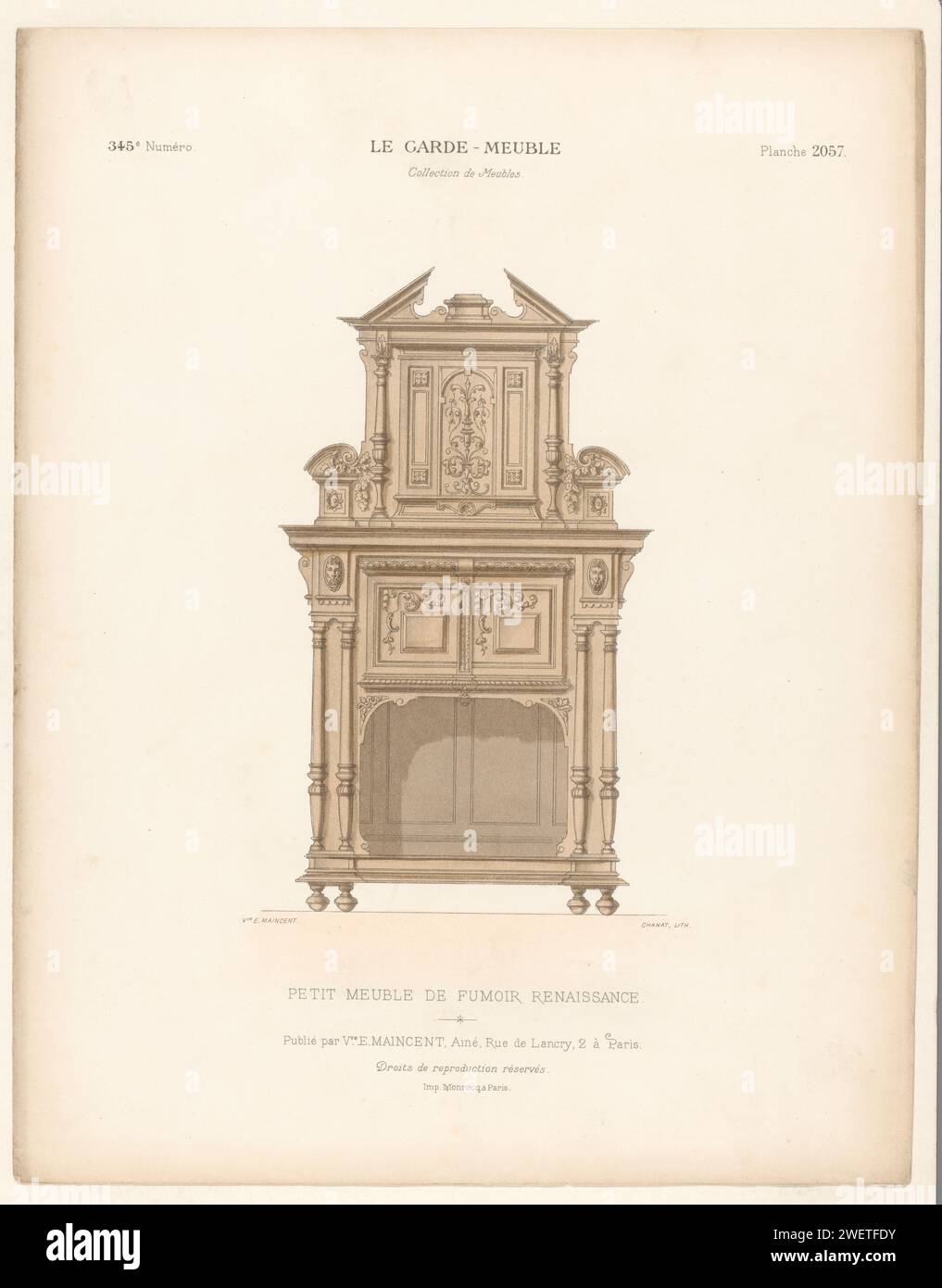 Kast, Chanat, 1895 - 1935 print A Renaissance cupboard. Print from 345th number (Livraison ...