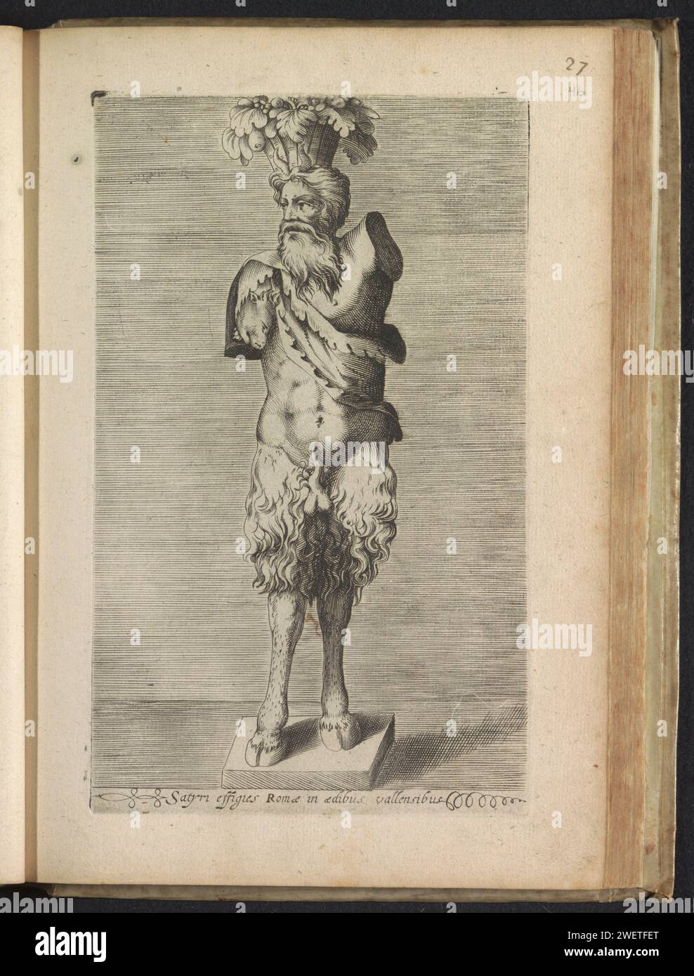 Sculpture of a Sater, Anonymous, 1584 print Caption in Latin. Print is ...