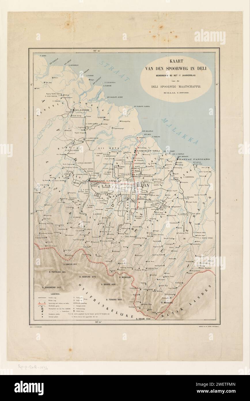 Map of the surroundings of Medan, J.W. Votfoort, 1884 print Map of the ...
