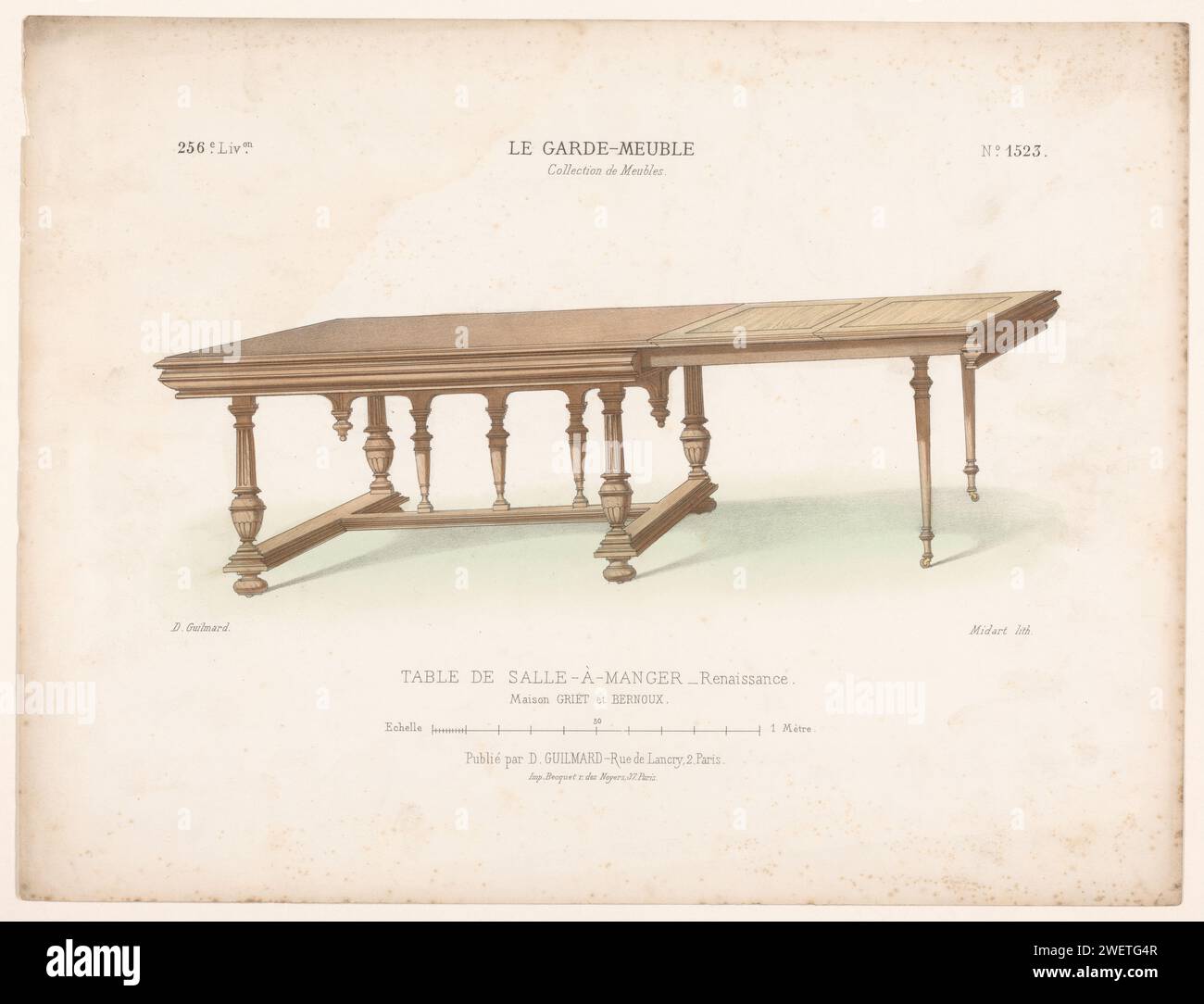 Dining table, midart, 1839 - 1885 print A dining table with an ...