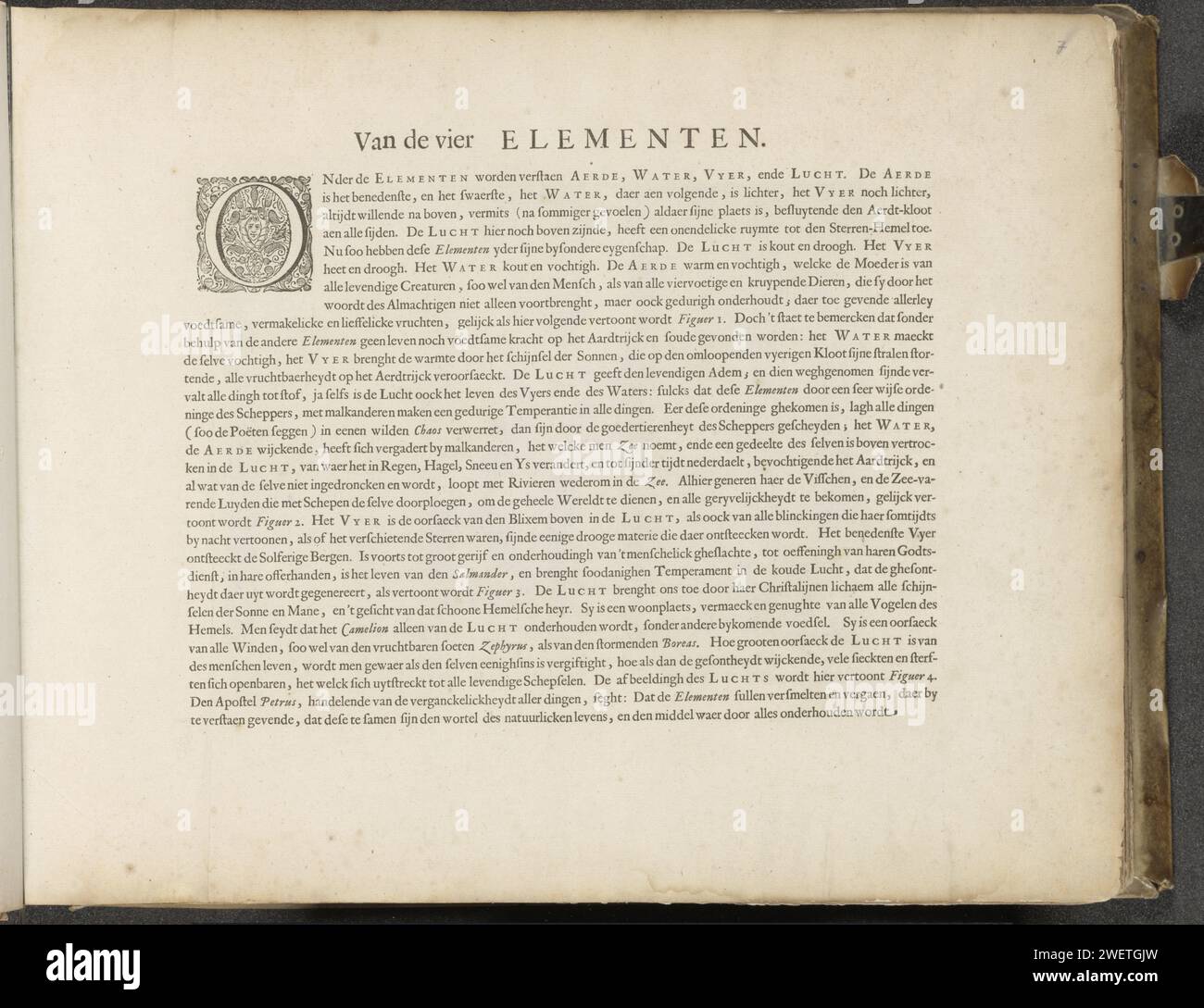 Introduction to the four elements, 1653 - 1654 text sheet Text about ...