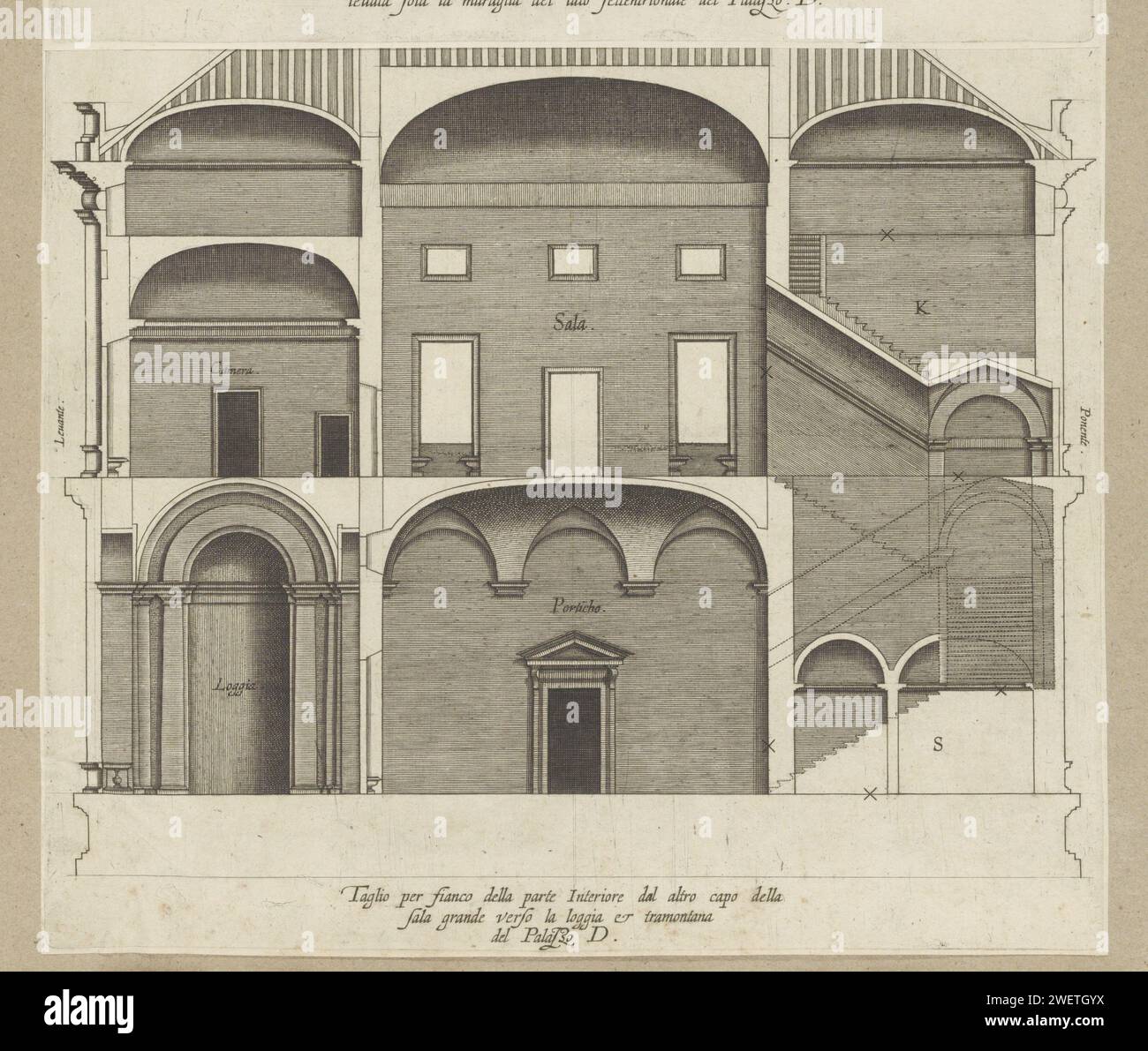 Long -weds of the Villa Grimaldi in Genua, 1622 print This print is ...