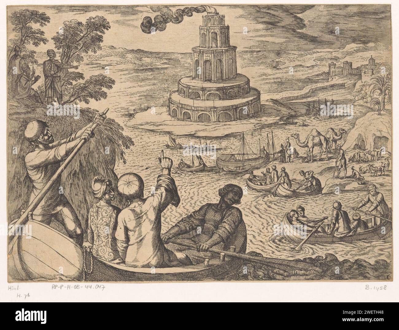 Lighthouse of Alexandria, Antonio Tempesta, 1608 print Coastal ...