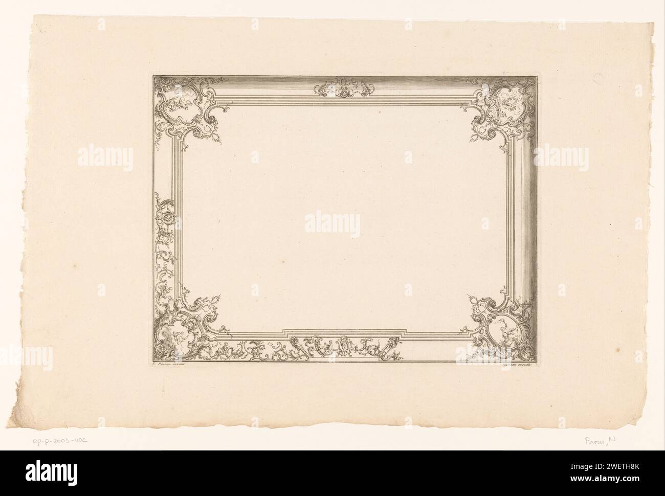 Rectangular ceiling with putti, anonymous, After Nicolas Pineau, 1725 ...