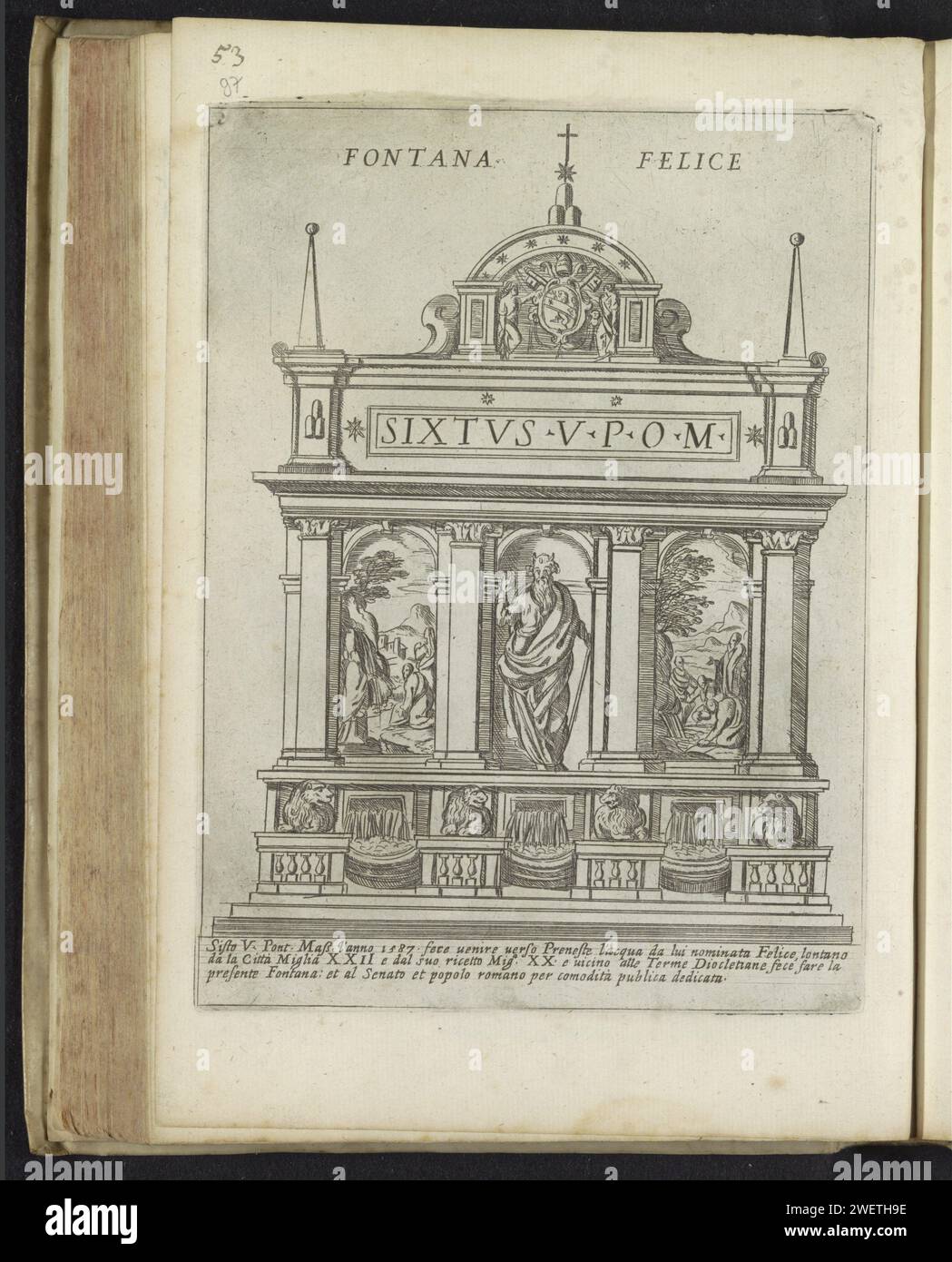 Fontana dell'Acqua Felice, Giovanni Maggi, 1600 print Text in Italian ...