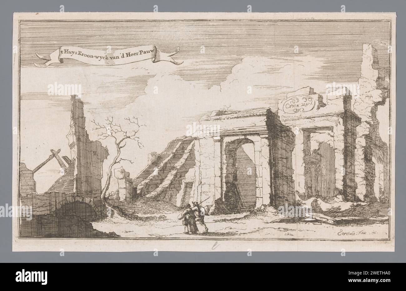 Huis Kroon -Wyck van Mr Pauw, destroyed by the French in 1672, Isaac ...
