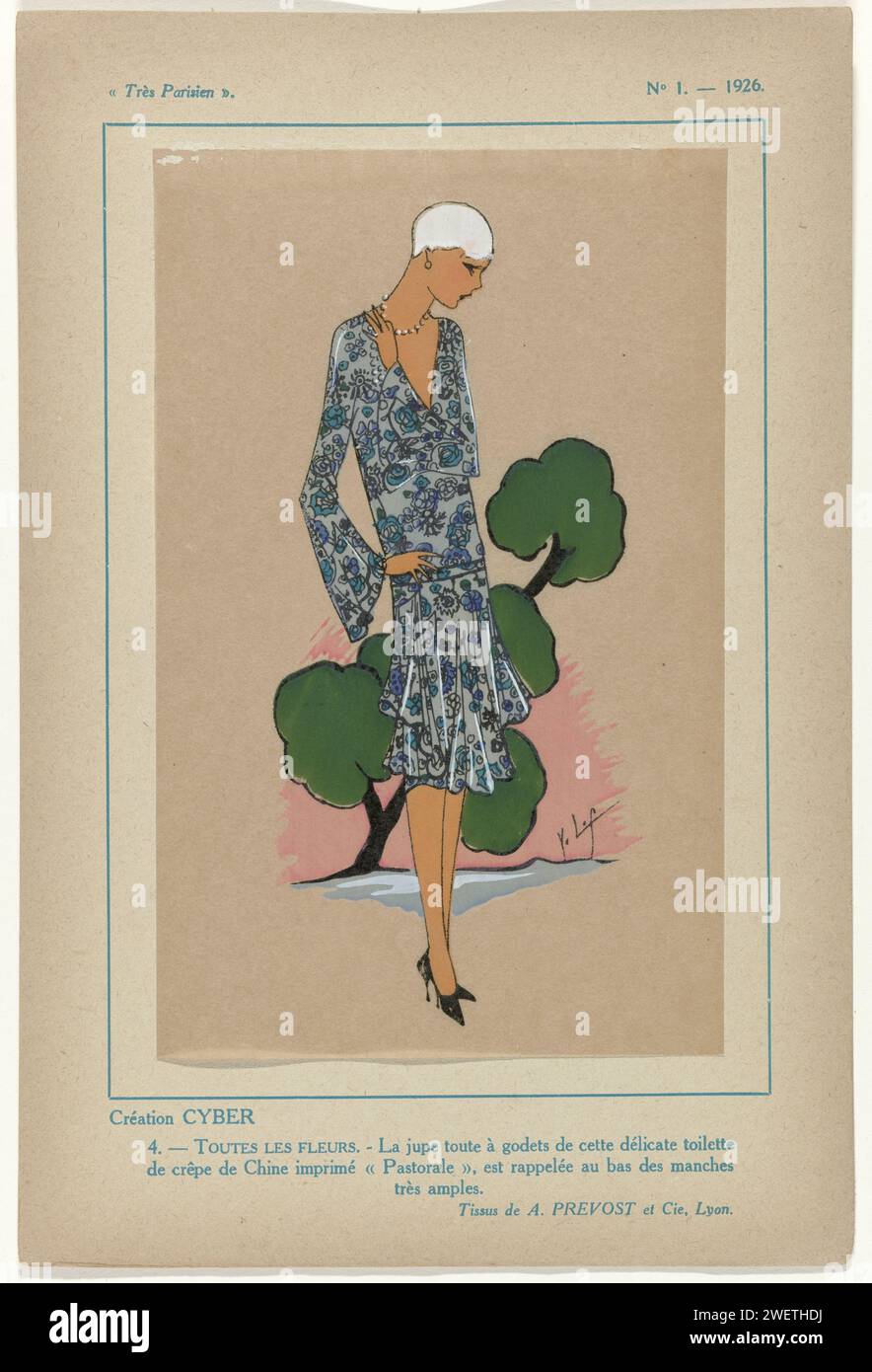 Very Parisian, 1926, No. 1, pl. 4: Creation Cyber - All Flowers, 1926 ...
