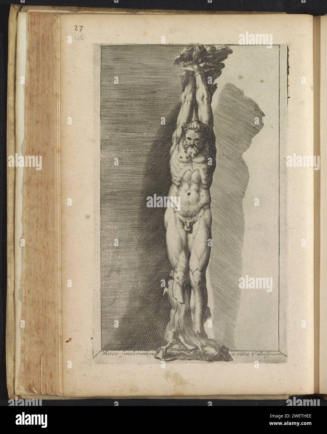 Marsyas sculpture, Anonymous, 1584 print Caption in Latin. Print is ...