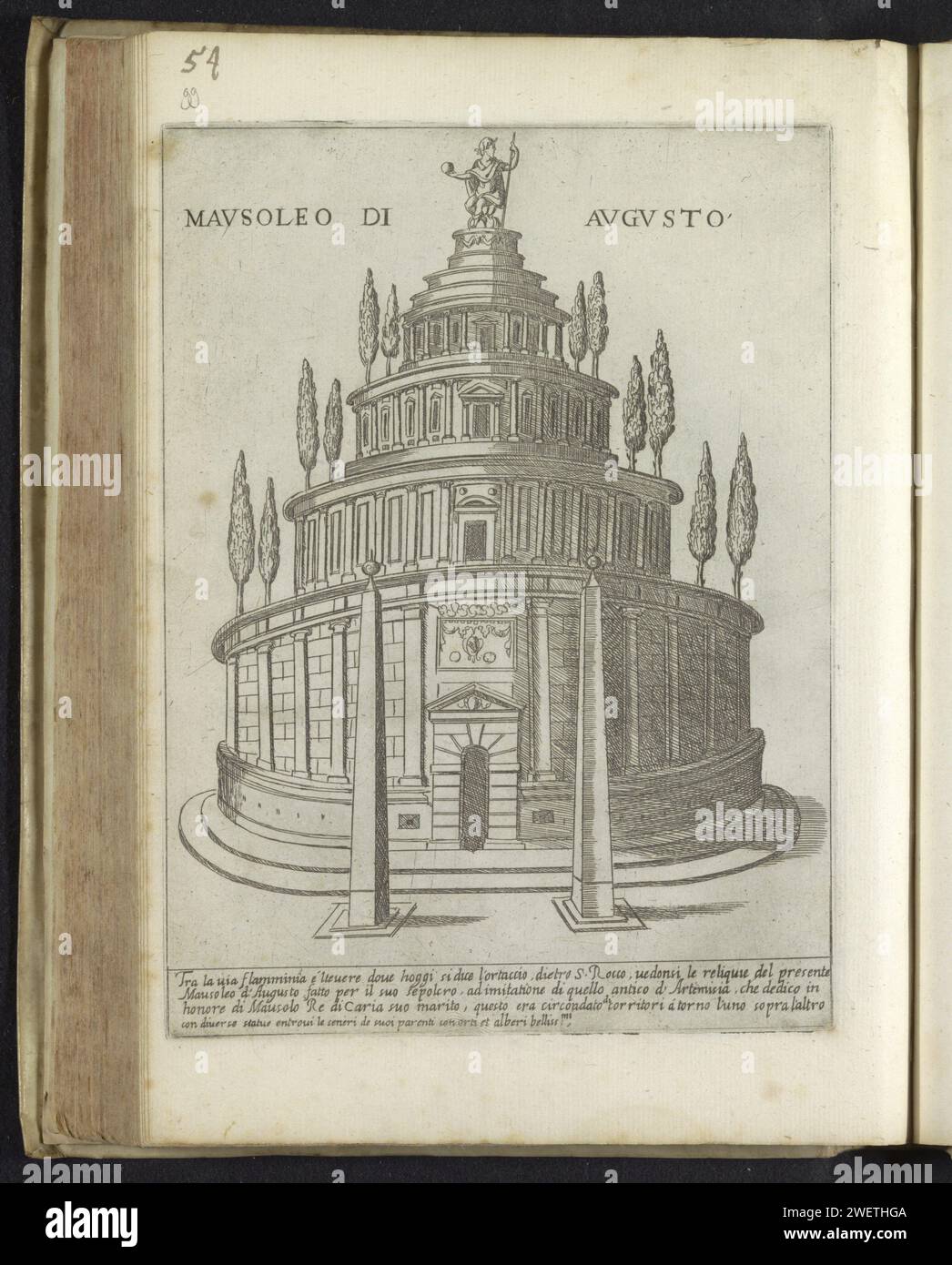 Mausoleum van Augustus te Rome, Giovanni Maggi, 1600 print Text in ...
