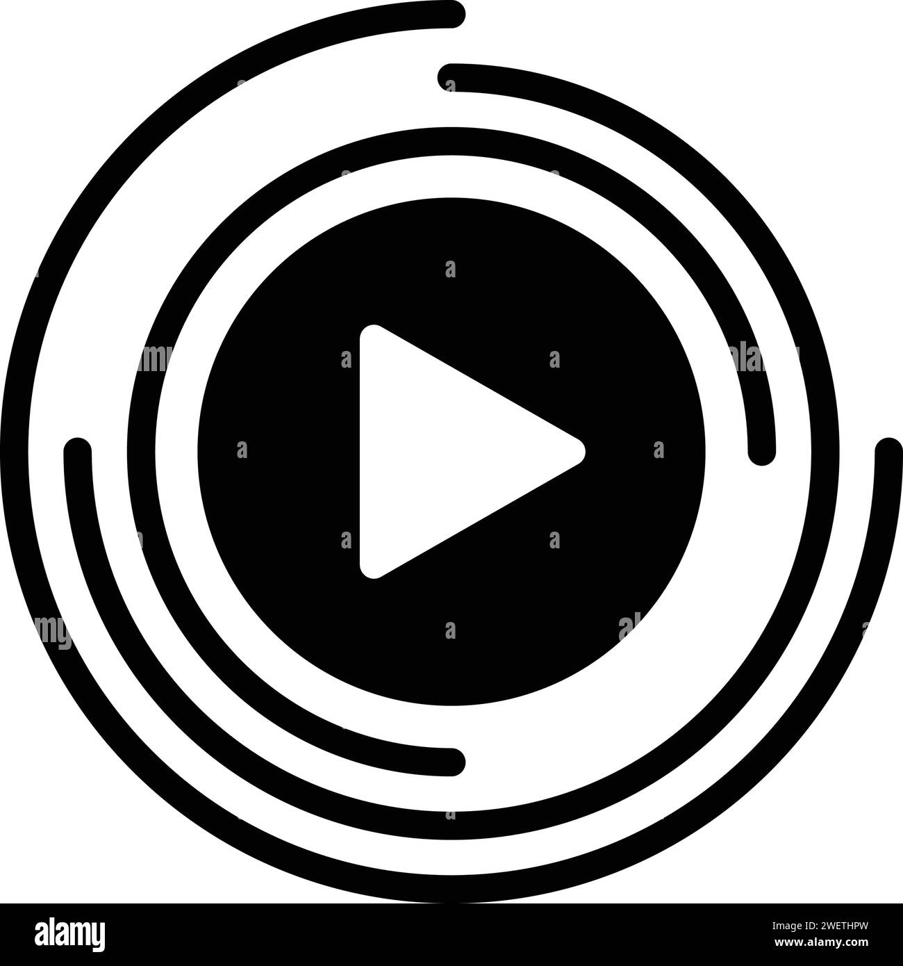 Logo on play button Black and White Stock Photos & Images - Alamy