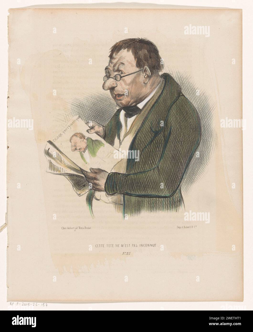 Man sees his own image in the Physionomique gallery, in or after 1837 ...