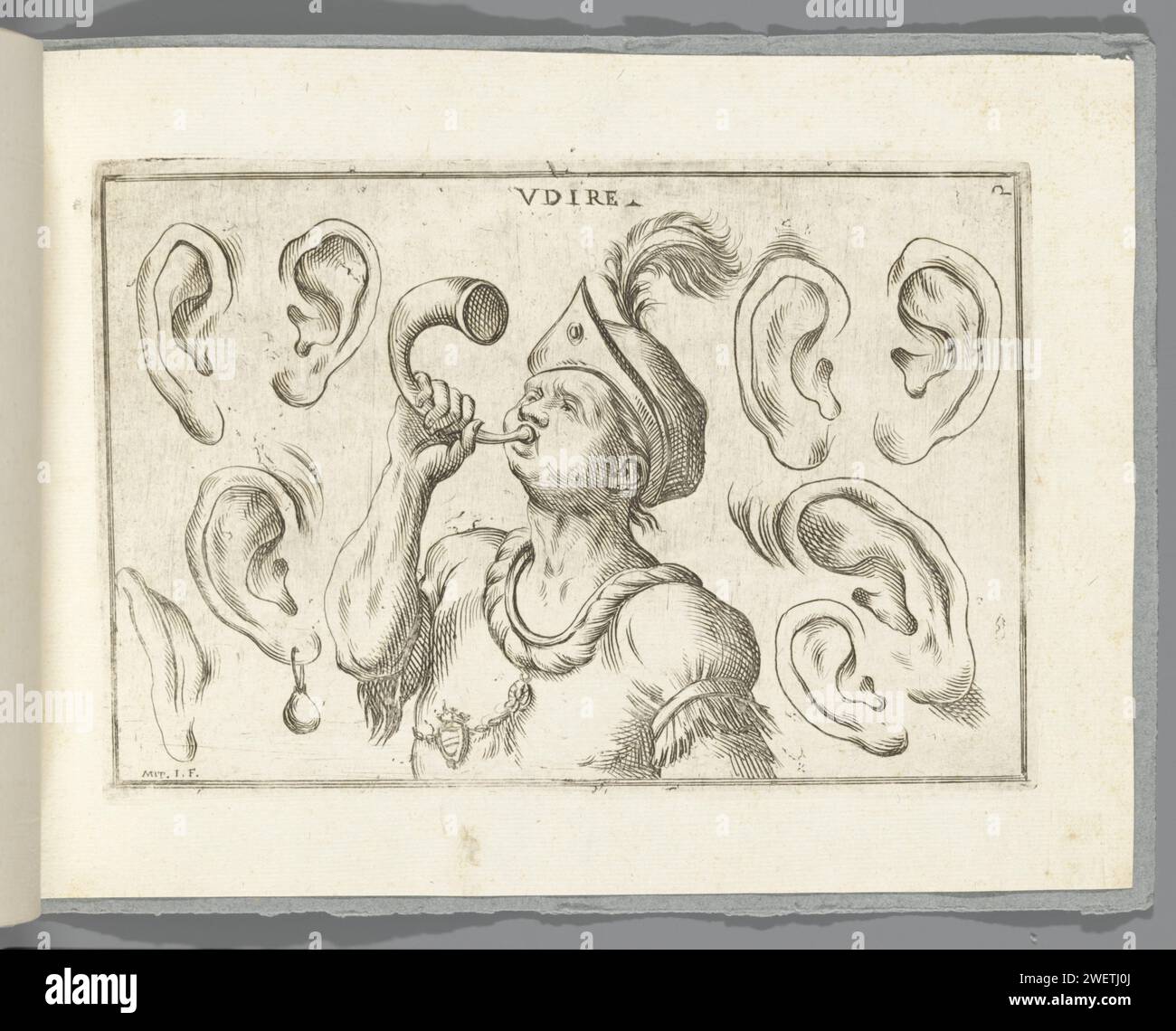 Hearing, Giuseppe Maria Mitelli, After Agostino Mitelli, c. 1700 print ...